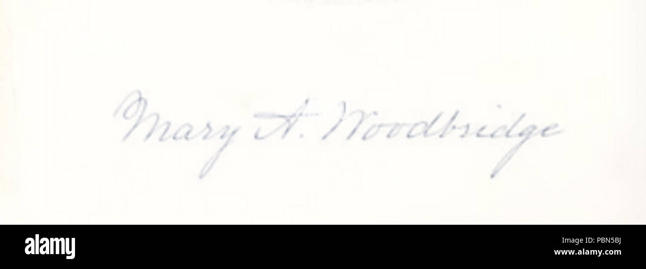 1002 Mary A. Woodbridge signature Stock Photo - Alamy