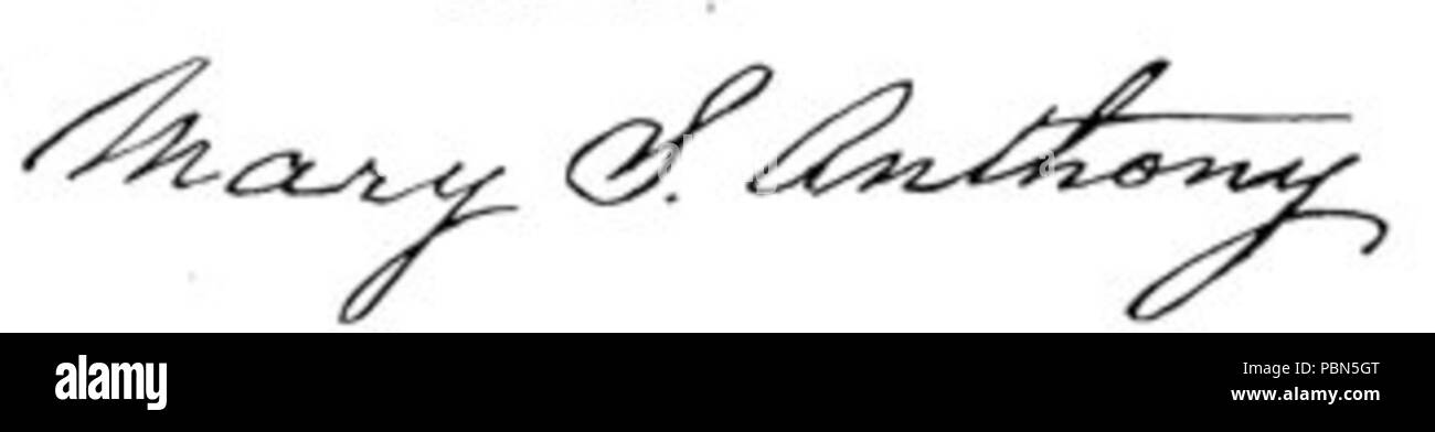 1003 Mary S. Anthony Signature Stock Photo - Alamy