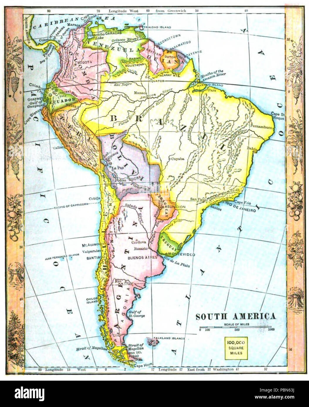 1007 Maury Geography 087A South America Stock Photo - Alamy