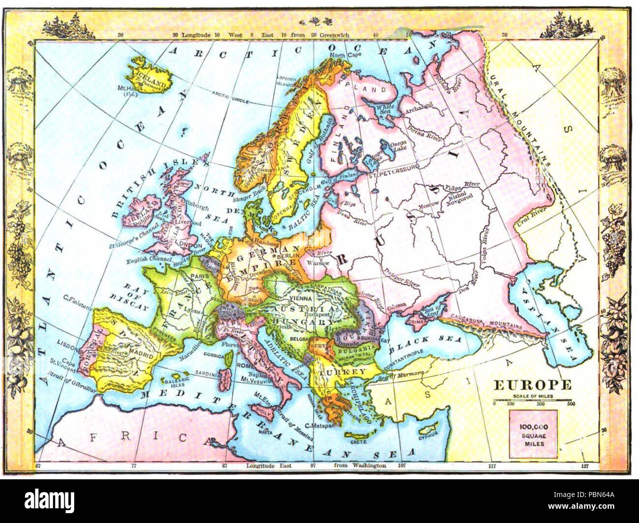 Physical features europe map hi-res stock photography and images - Alamy
