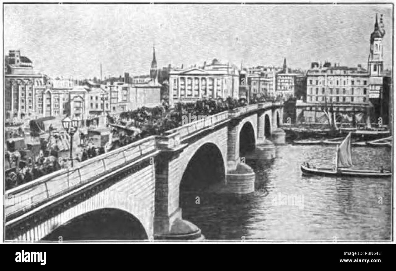 Map of london bridge 19th century Black and White Stock Photos & Images ...