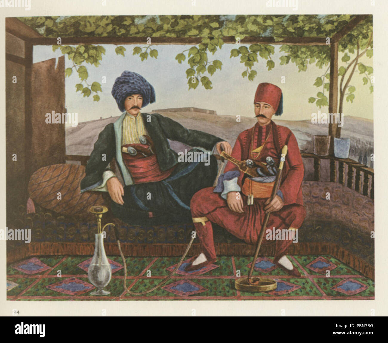 1015 Men smoking in the shade of a trellis - Peytier Eugène - 1828-1836 ...