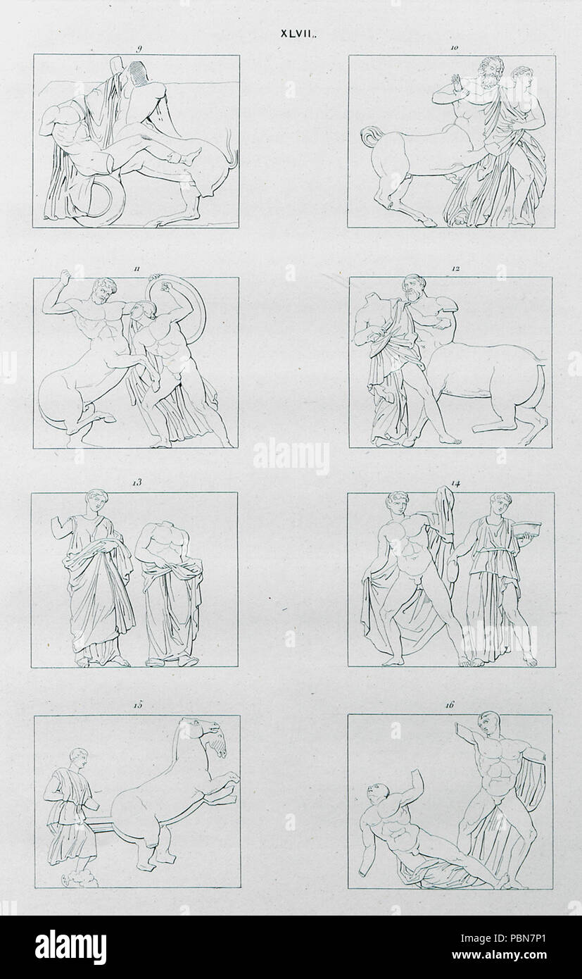 1020 Metopes from the north side of the Parthenon- Centauromachy ...