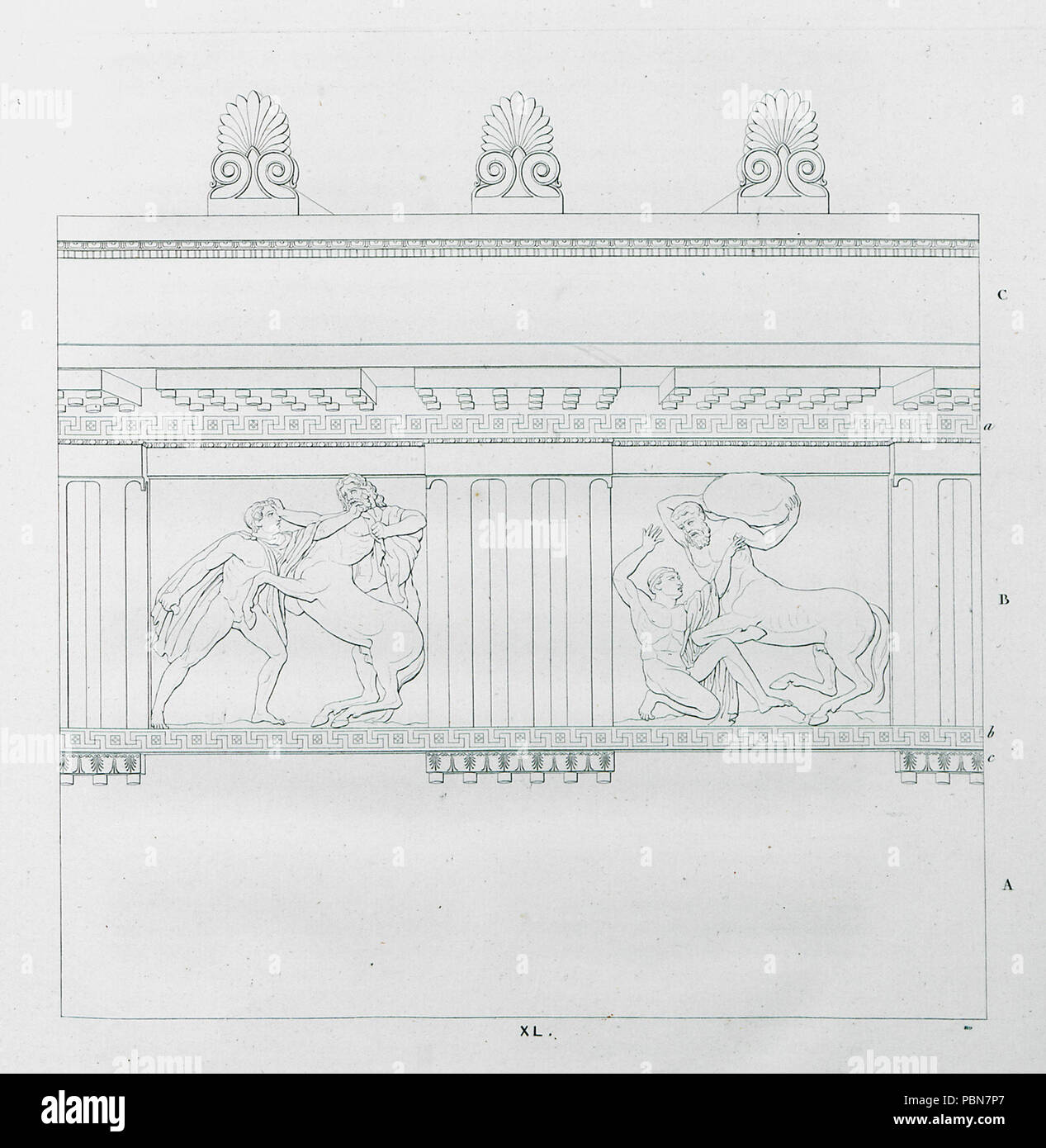 1020 Metopes from the south side of the Parthenon- Centauromachy ...