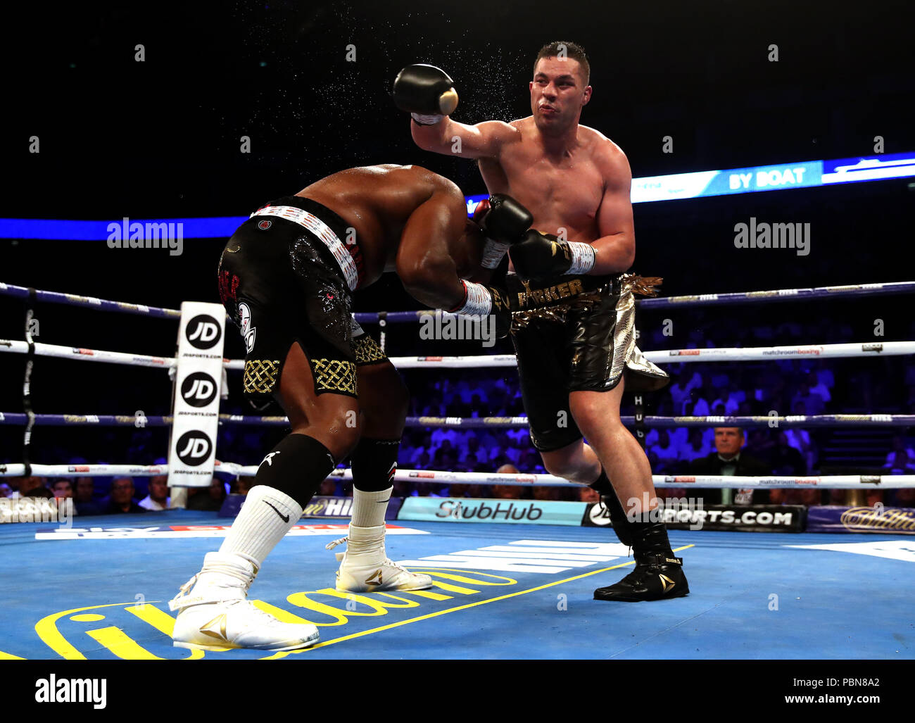 Dillian Whyte (left) in action against Joseph Parker during their WBC ...