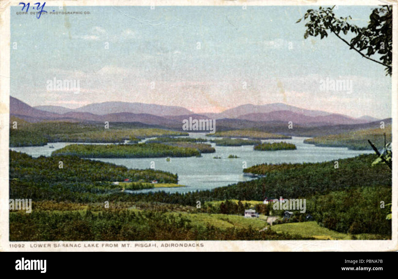 943 Lower Saranac Lake from Mt Pisgah, Adirondack (NBY 7352 Stock Photo ...