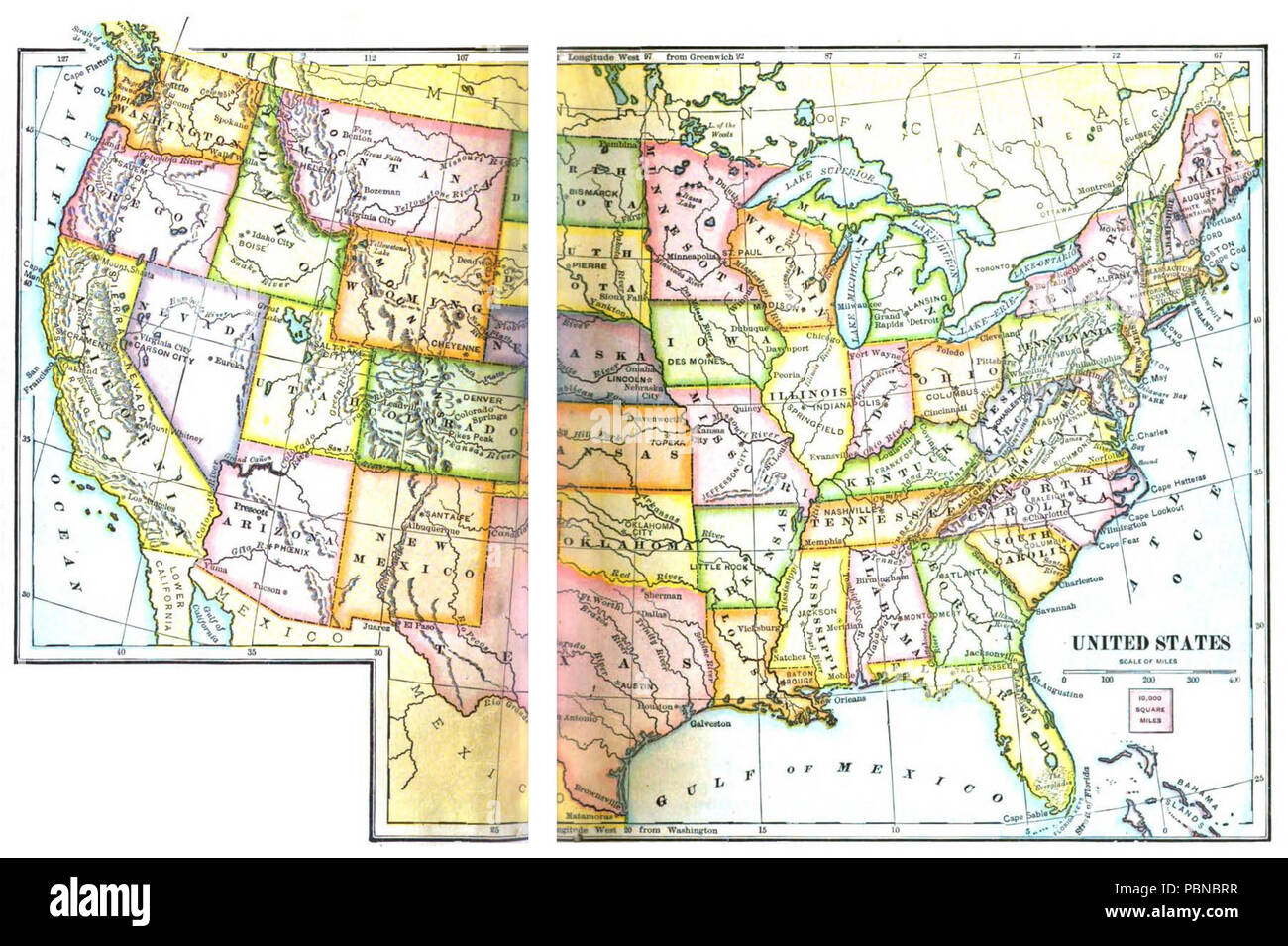 United states map 1800s hi-res stock photography and images - Alamy