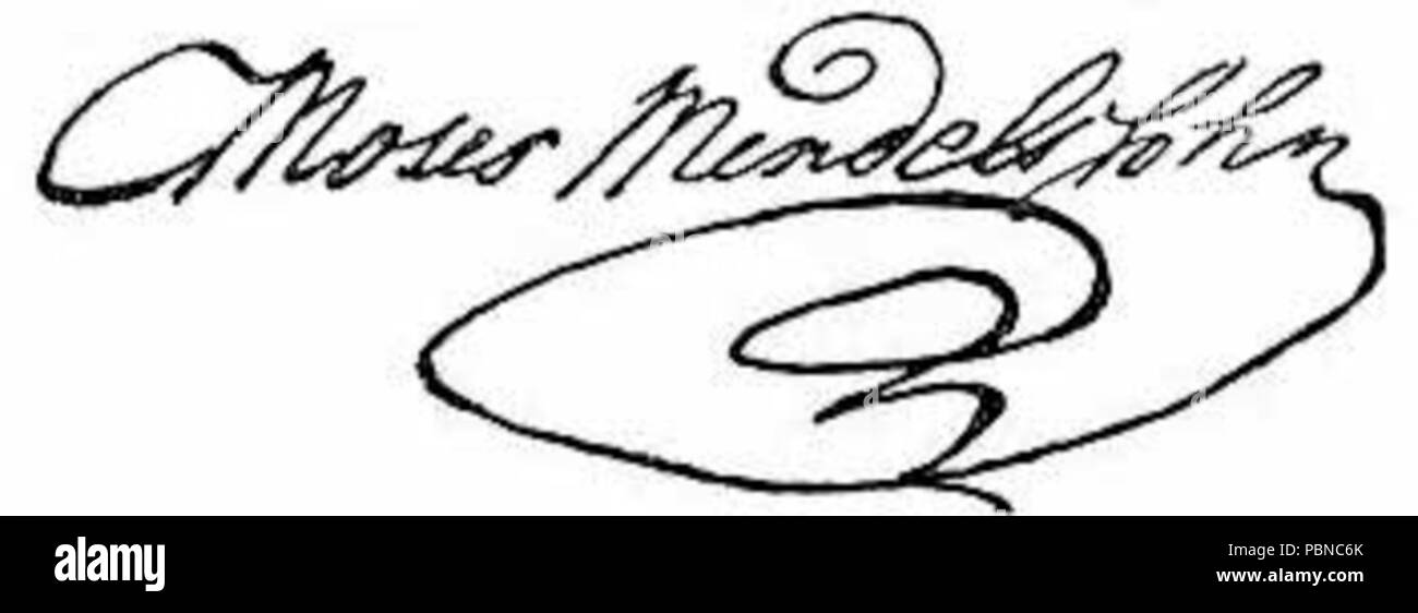 . English: signature of Moses Mendelssohn . 1015 Mendelssohn-signature ...