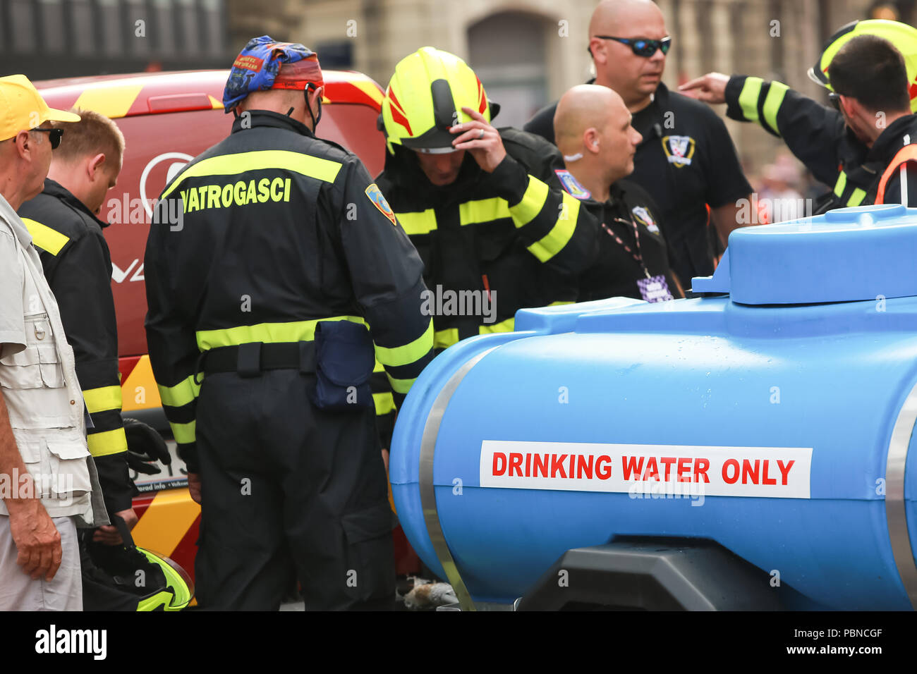 Fireman drinking water hi-res stock photography and images - Alamy