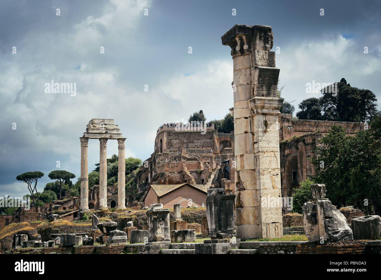 Rome Forum with ruins of historical buildings. Italy Stock Photo - Alamy