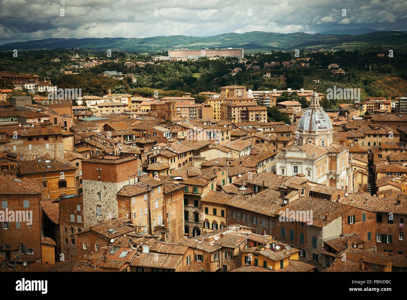 Medieval town Siena rooftop view with historic buildings in Italy Stock ...
