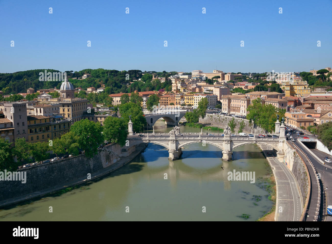 River Tiber and Rome ancient architecture, Italy Stock Photo - Alamy