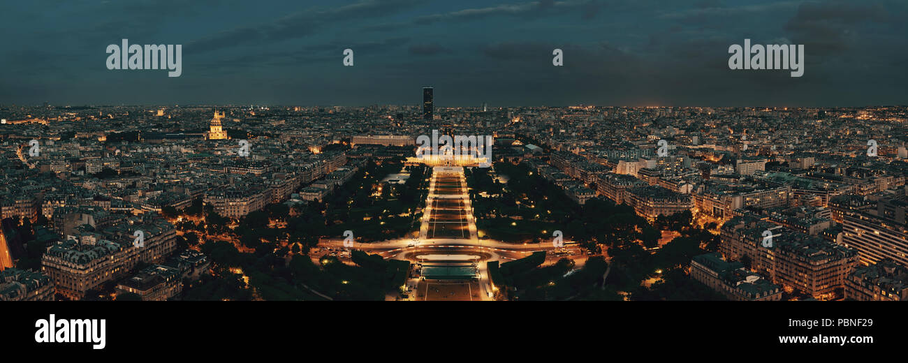 Paris city skyline rooftop view at night, France Stock Photo - Alamy