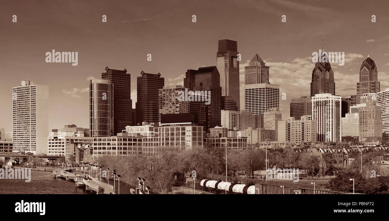 Philadelphia skyline with urban architecture Stock Photo - Alamy