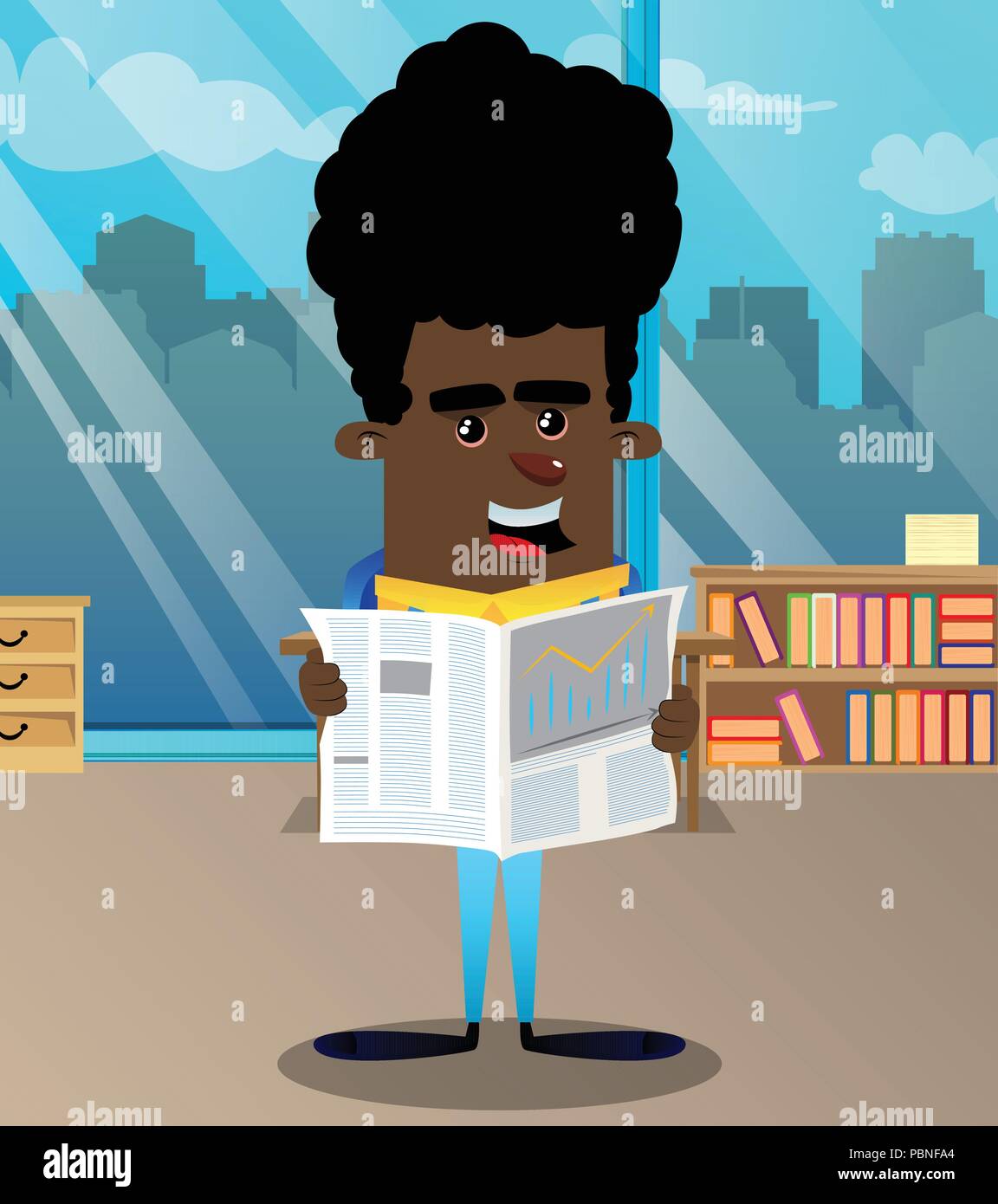 Child reading newspaper Stock Vector Images - Alamy