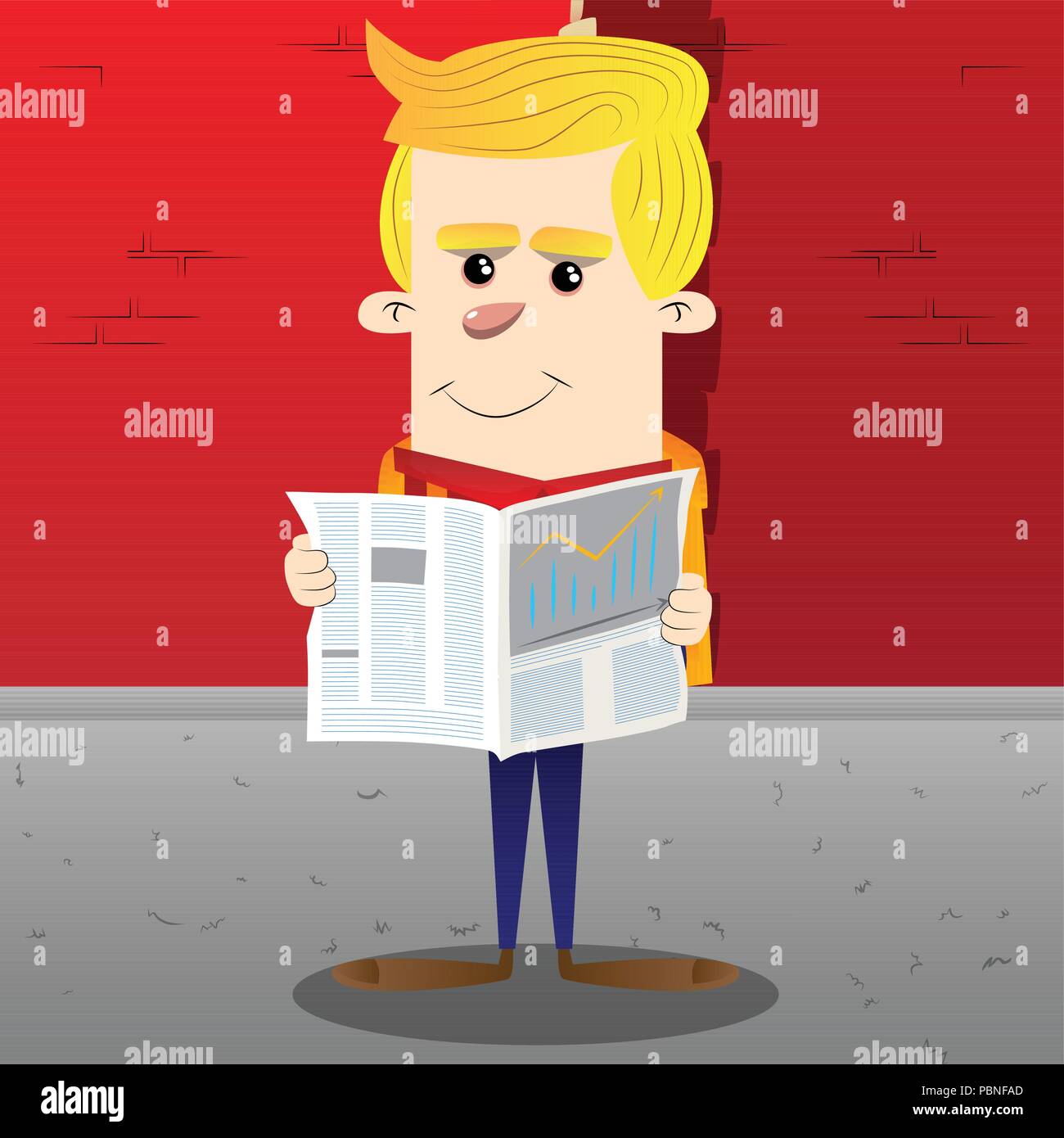 Child reading newspaper Stock Vector Images - Alamy