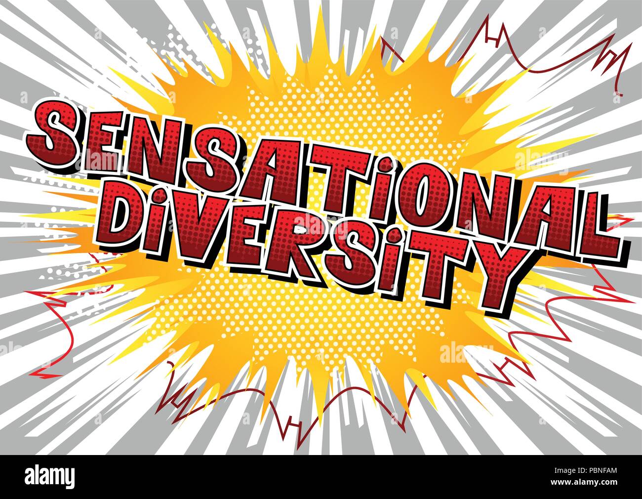 Sensational Diversity - Comic book style word on abstract background ...