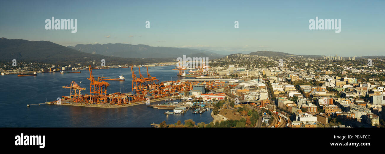 Vancouver rooftop view with urban architecture and city skyline Stock ...