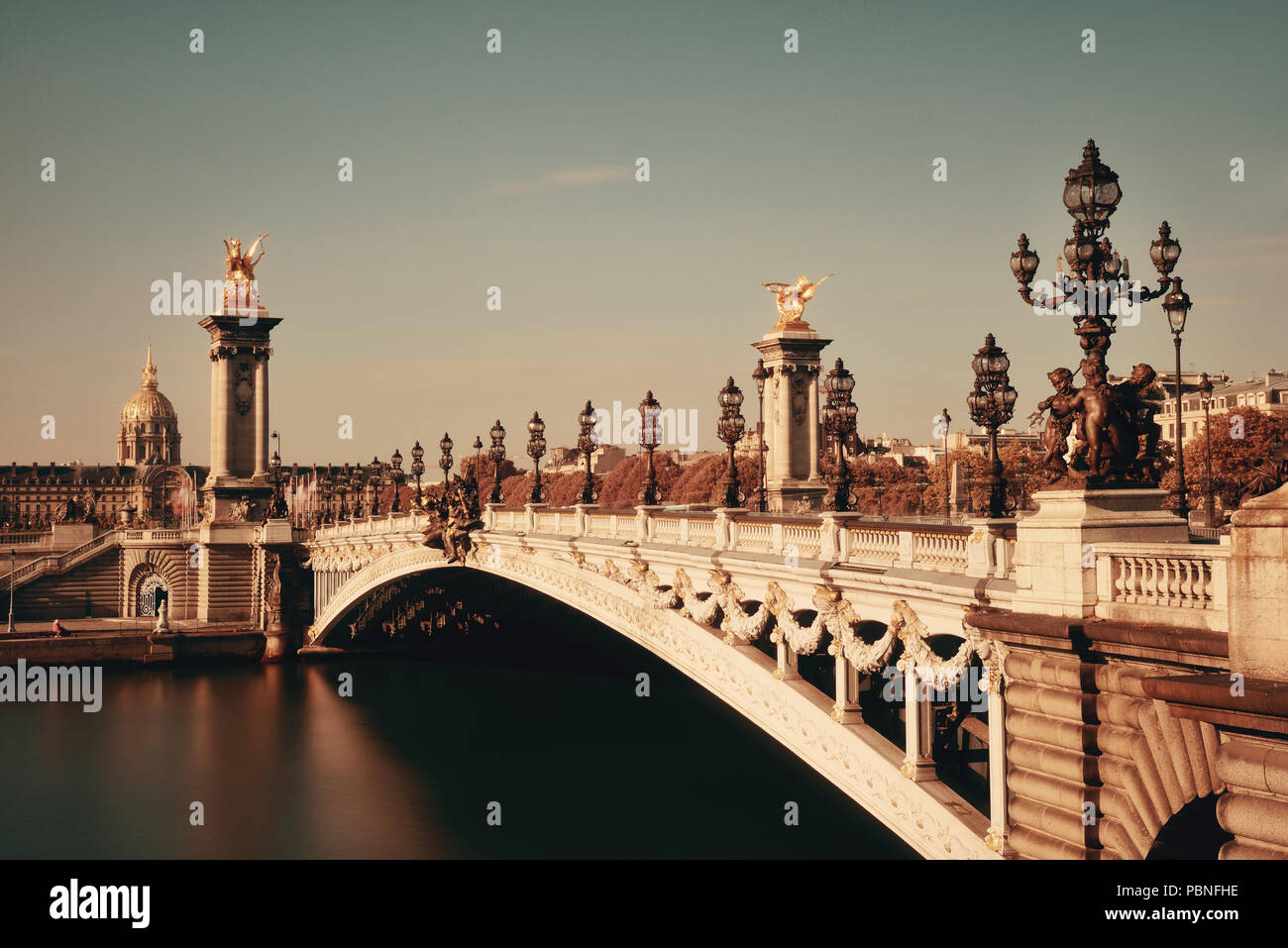 Alexandre III bridge and Napoleon tomb in Paris, France Stock Photo - Alamy
