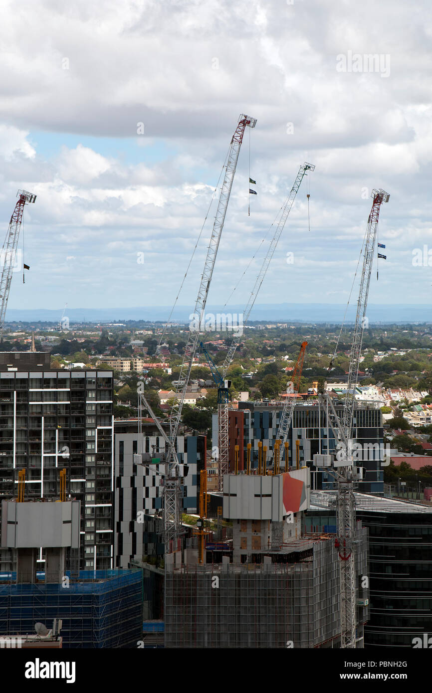 Sydney Australia, New high rise towers under construction with urban ...