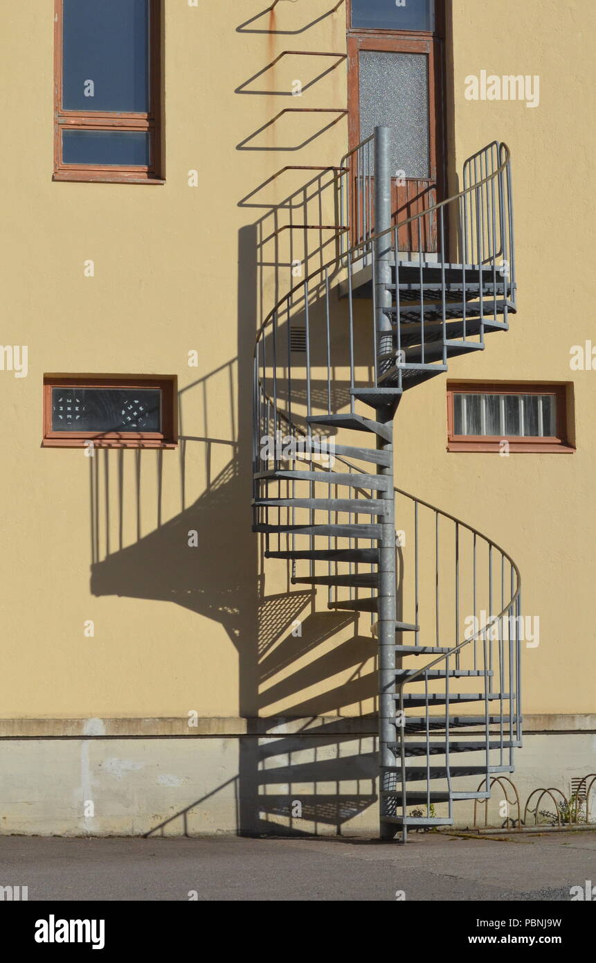 Steel fire escape stairs hi-res stock photography and images - Alamy