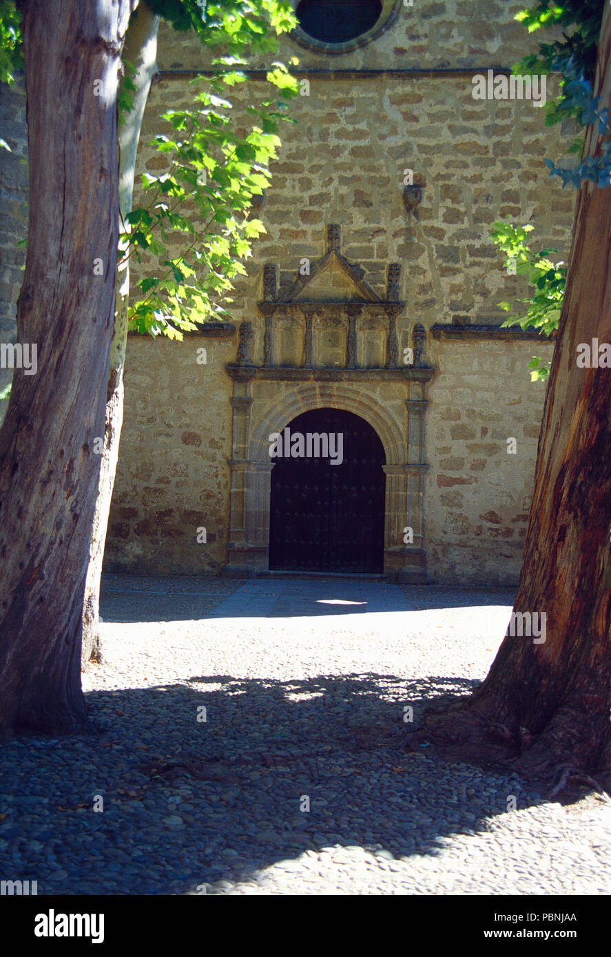 Facade of Yuste monastery. Cuacos de Yuste, Caceres province ...