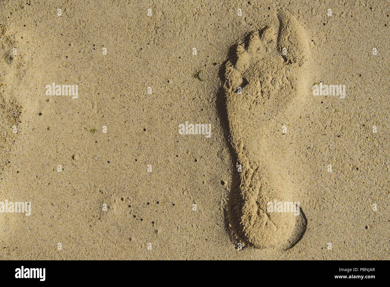 Footprint in the sand from above Stock Photo - Alamy