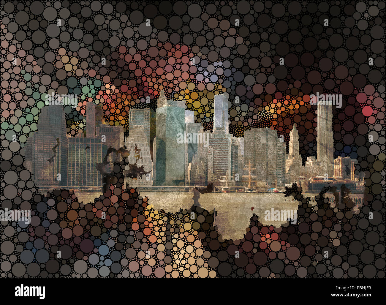 New York on abstract background Stock Photo - Alamy