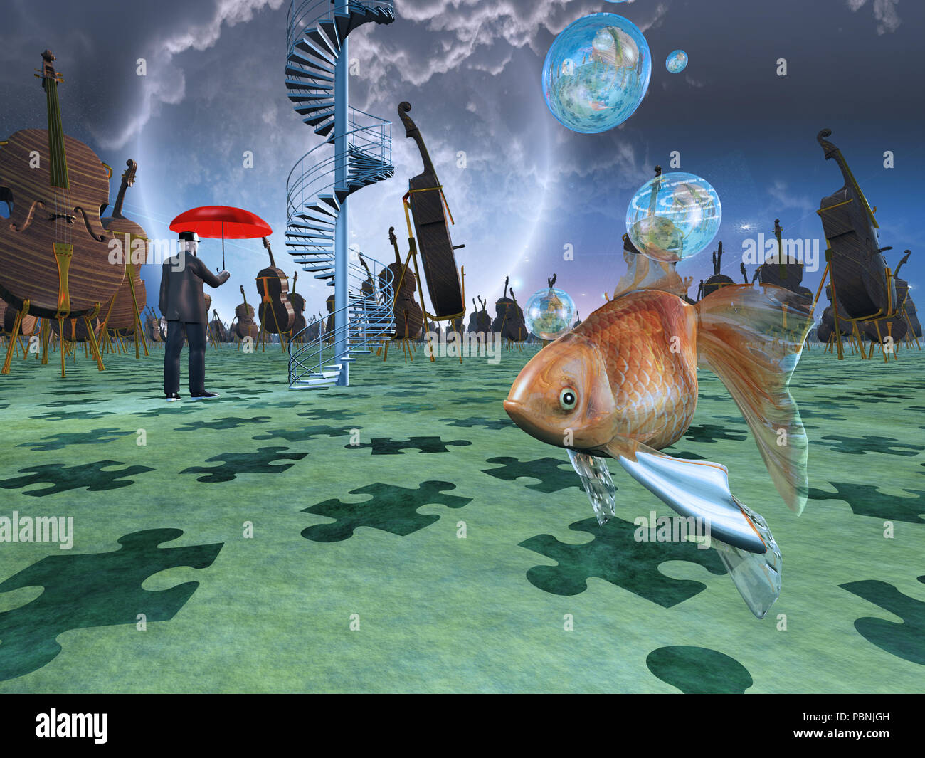 Fish artwork surreal hi-res stock photography and images - Alamy