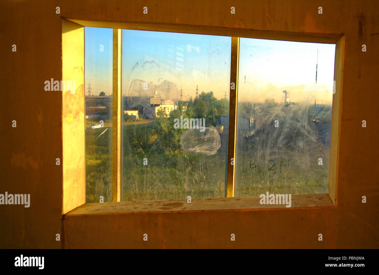 in the elevated pedestrian crossing in the afternoon, Moscow Stock ...