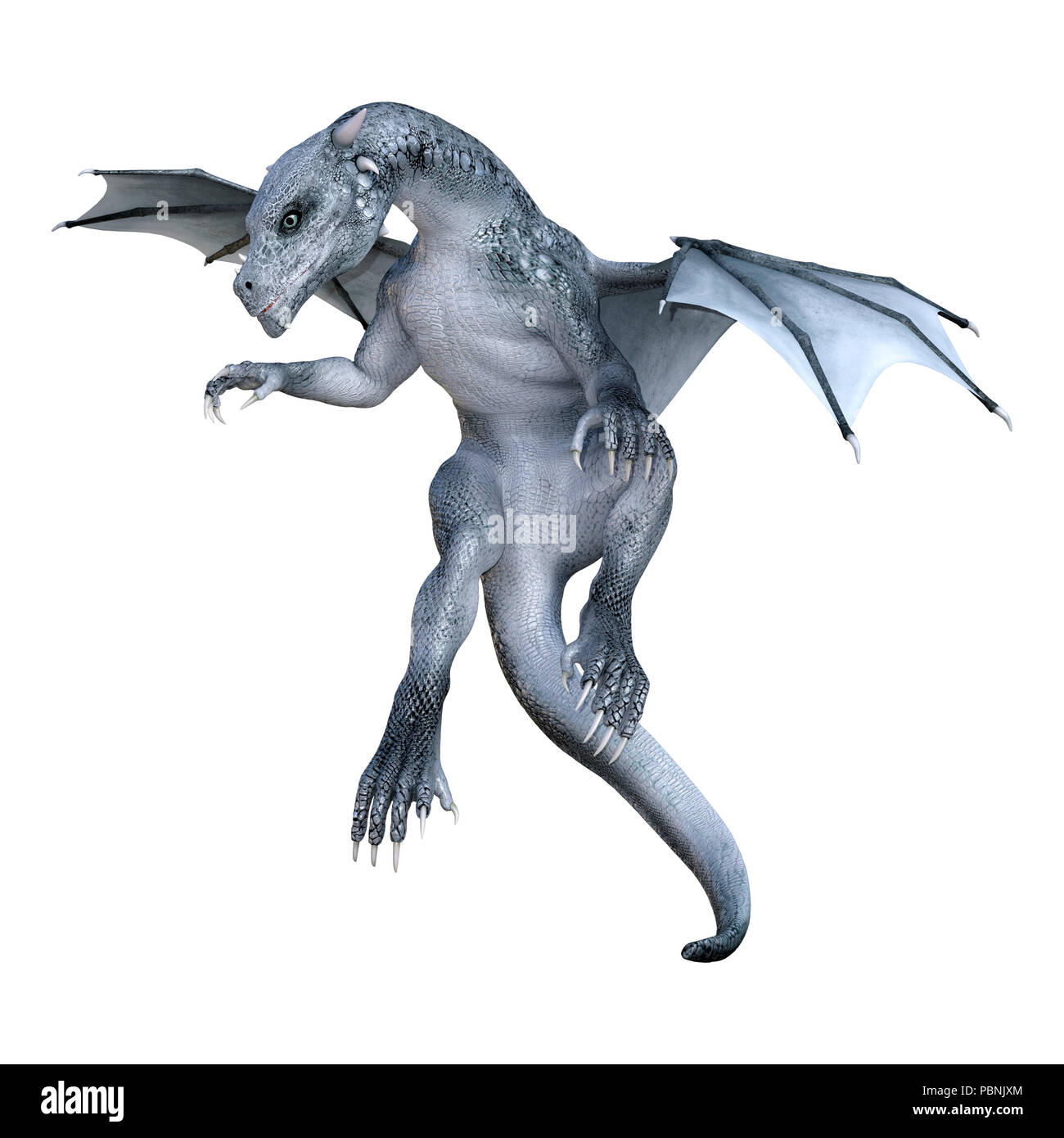 3D rendering of a fantasy dragon whelp isolated on white background ...
