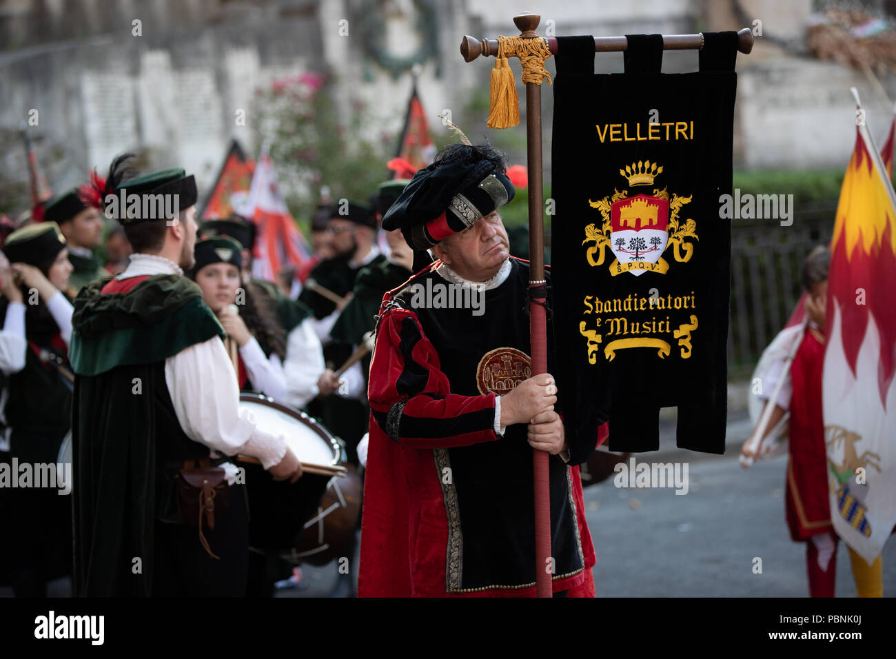 Flag Weavers and Musicians of Velletri near Rome organize an event ...