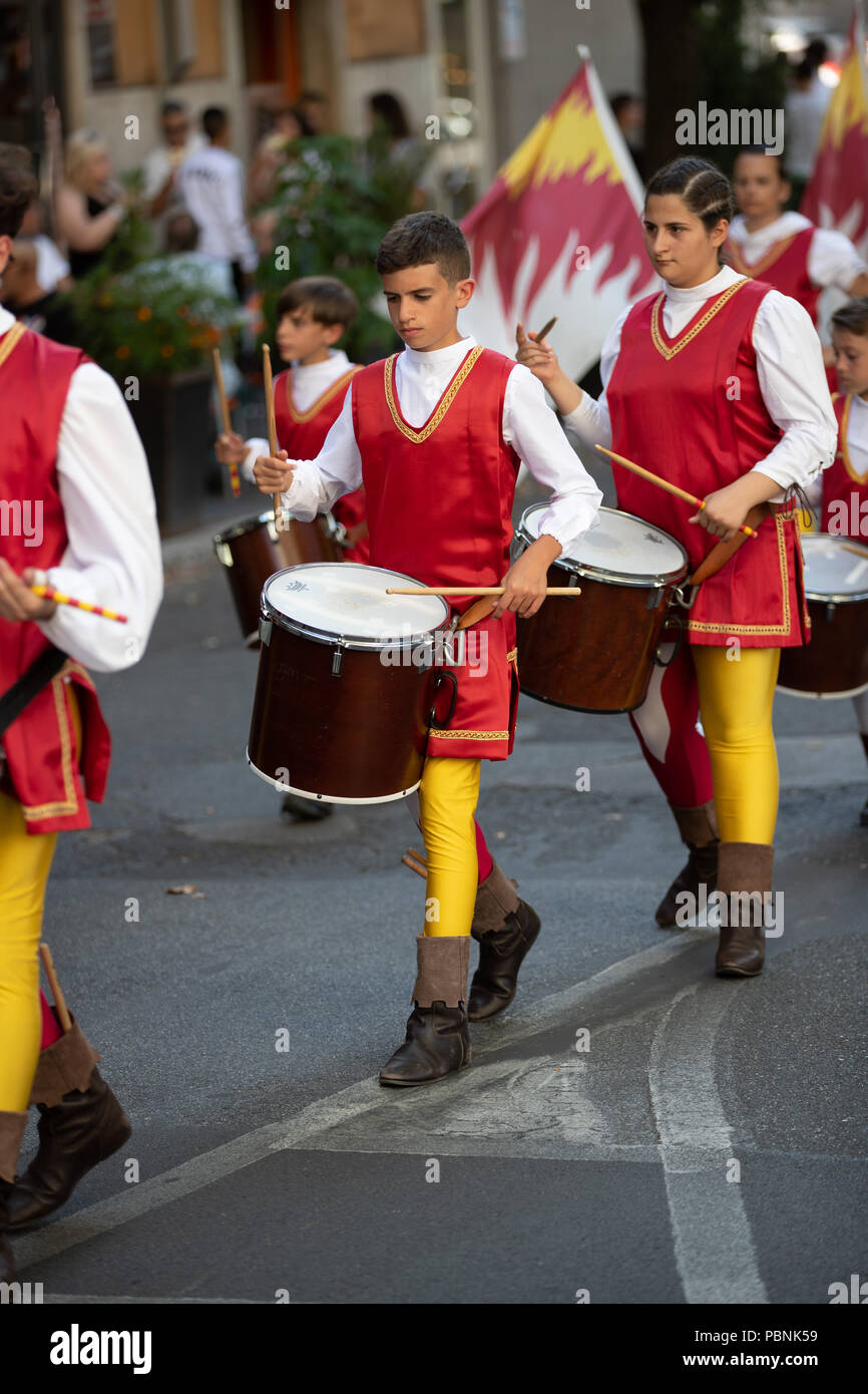Flag Weavers and Musicians of Velletri near Rome organize an event ...