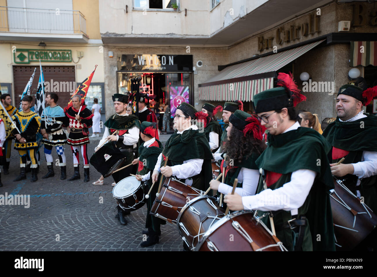 Flag Weavers and Musicians of Velletri near Rome organize an event ...