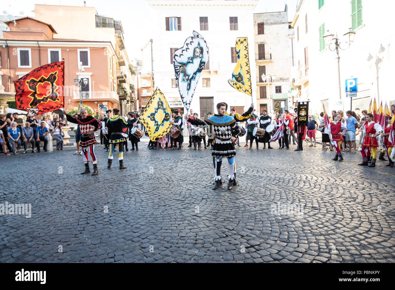 Flag Weavers and Musicians of Velletri near Rome organize an event ...