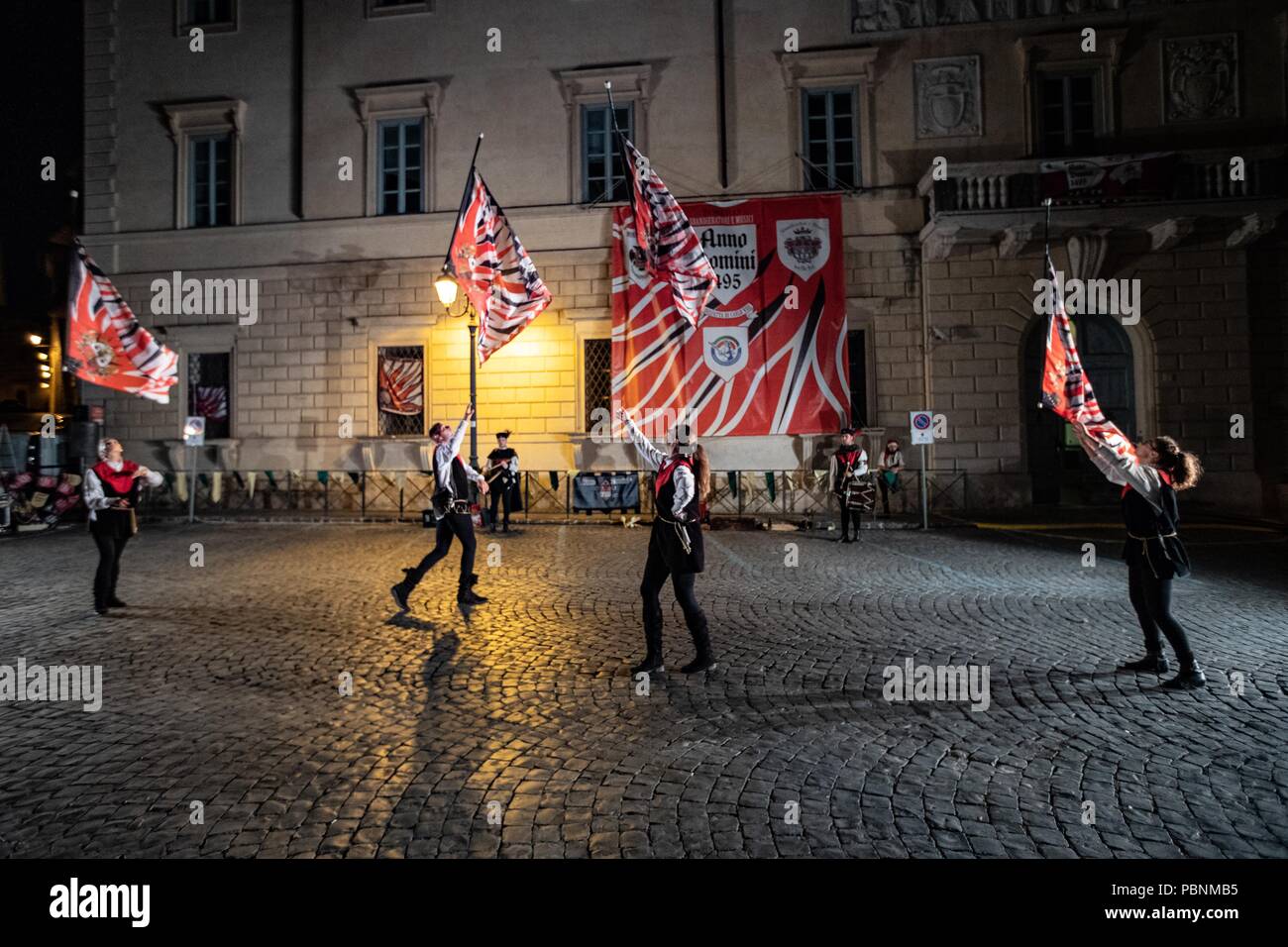 Flag Weavers and Musicians of Velletri near Rome organize an event ...