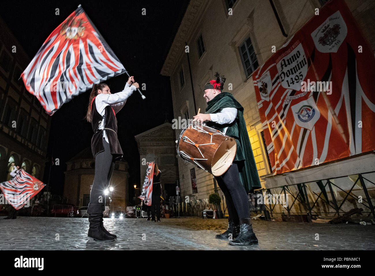 Flag Weavers and Musicians of Velletri near Rome organize an event ...
