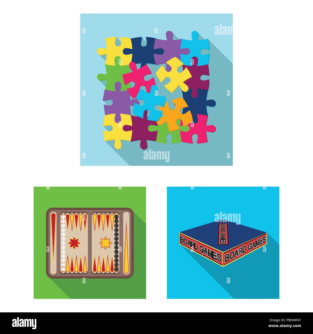 Board game flat icons in set collection for design. Game and ...