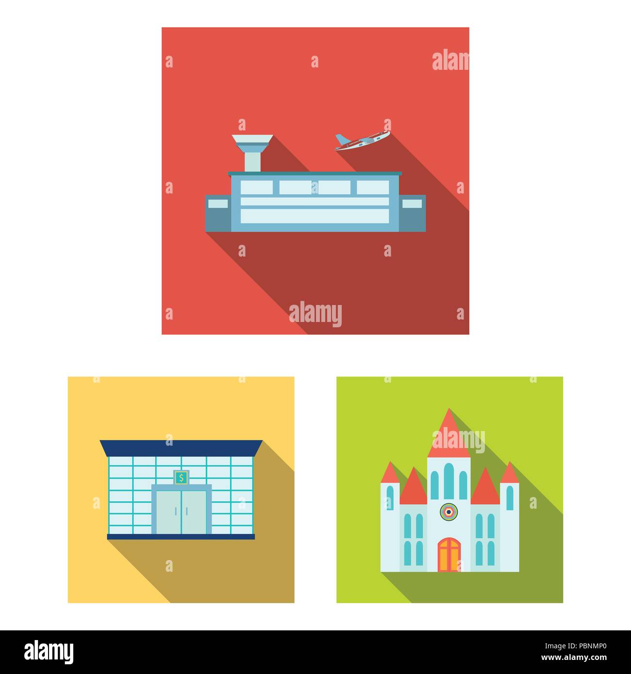 Building and architecture flat icons in set collection for design ...