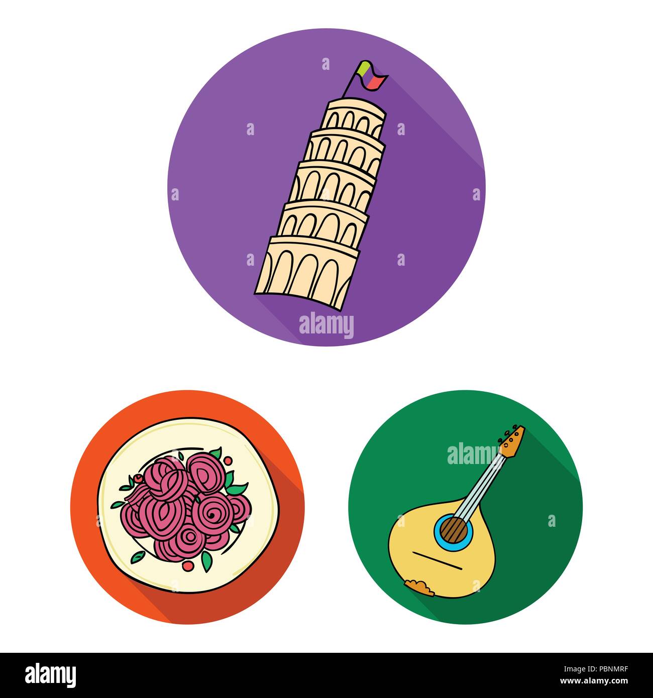 Country Italy flat icons in set collection for design. Italy and ...