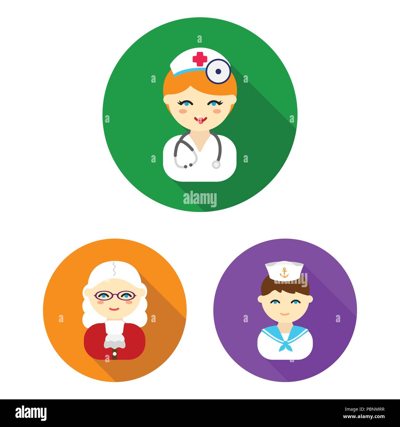 People of different professions flat icons in set collection for design ...