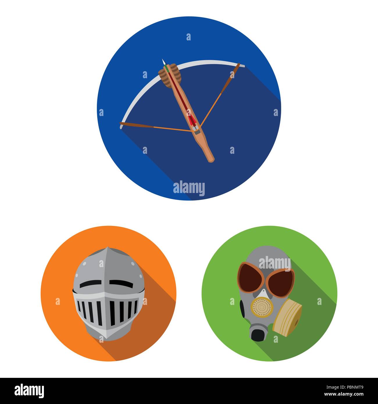 Types of weapons flat icons in set collection for design.Firearms and ...