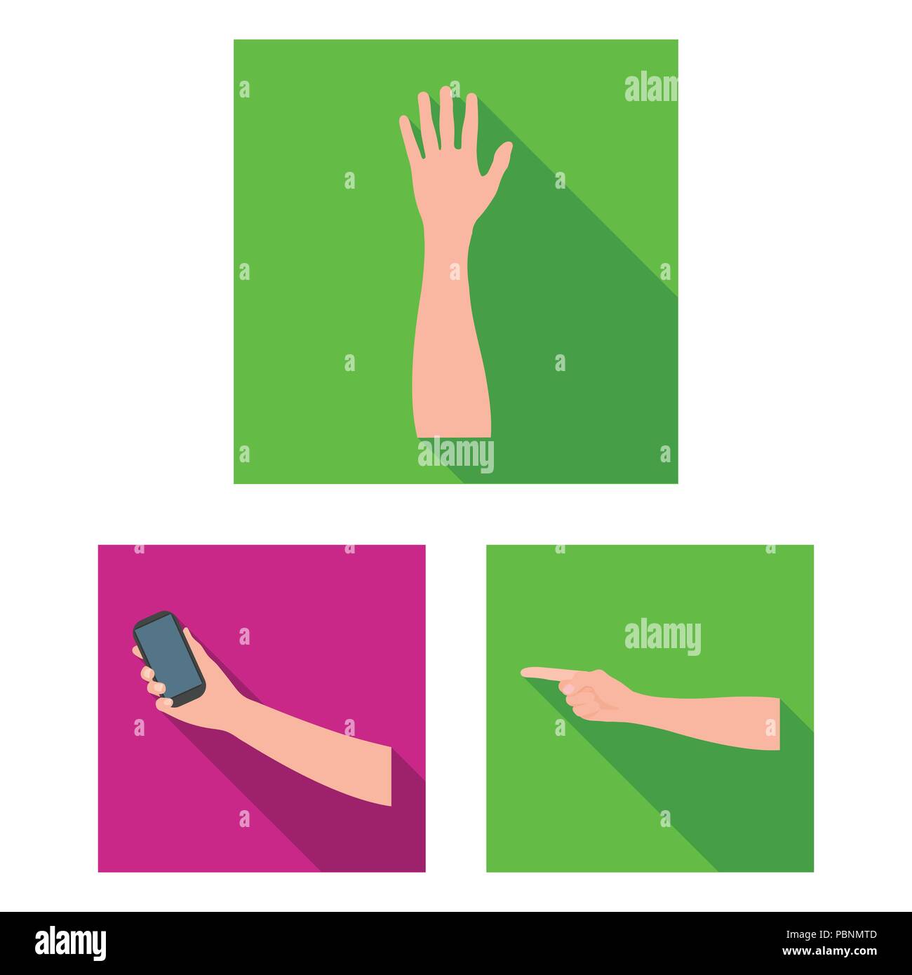 Gestures and their meaning flat icons in set collection for design ...