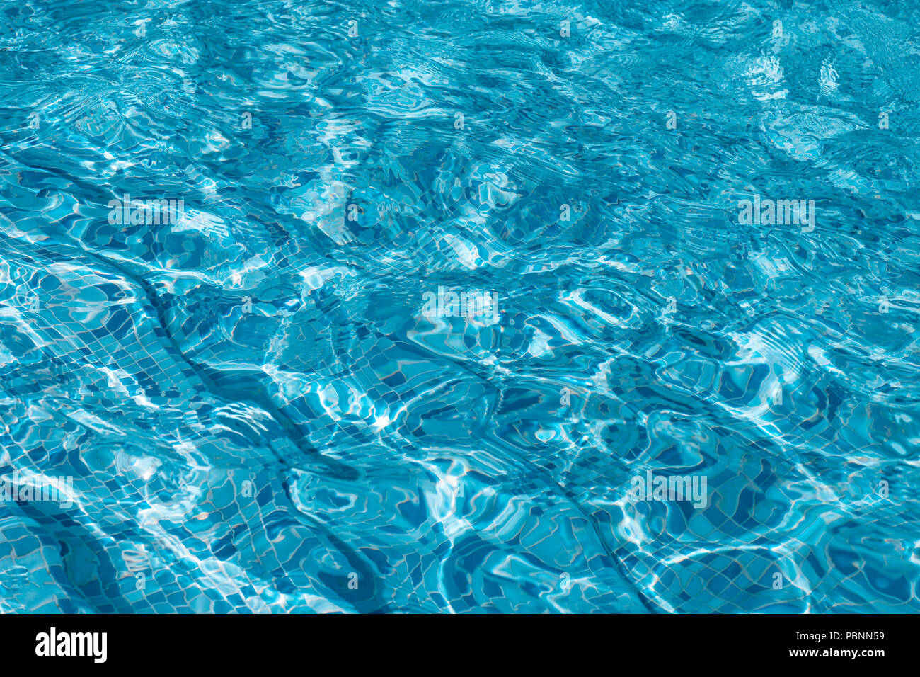 Blue swimming pool rippled water detail Stock Photo - Alamy
