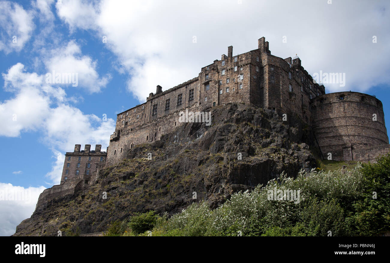 Back of Edinburgh Castle, Scotland erected on part of an ancient ...