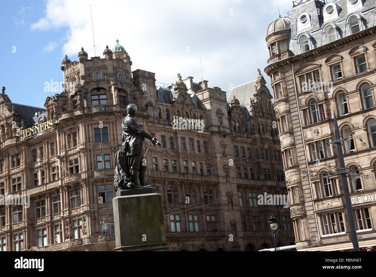 Jenners Department Store, Edinburgh, Scotland with statue of David ...