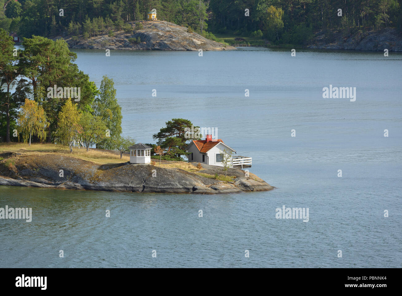 Lifestyle on islands. Aland island in Baltic Sea. White house Stock ...