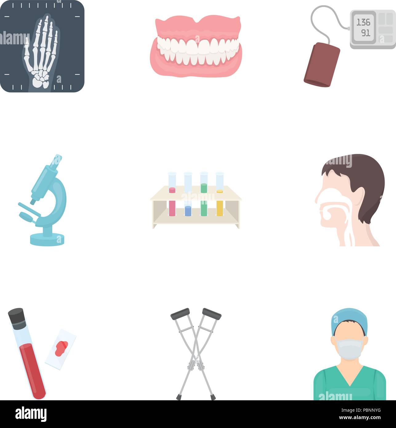 Medicine and hospital set icons in cartoon style. Big collection of ...