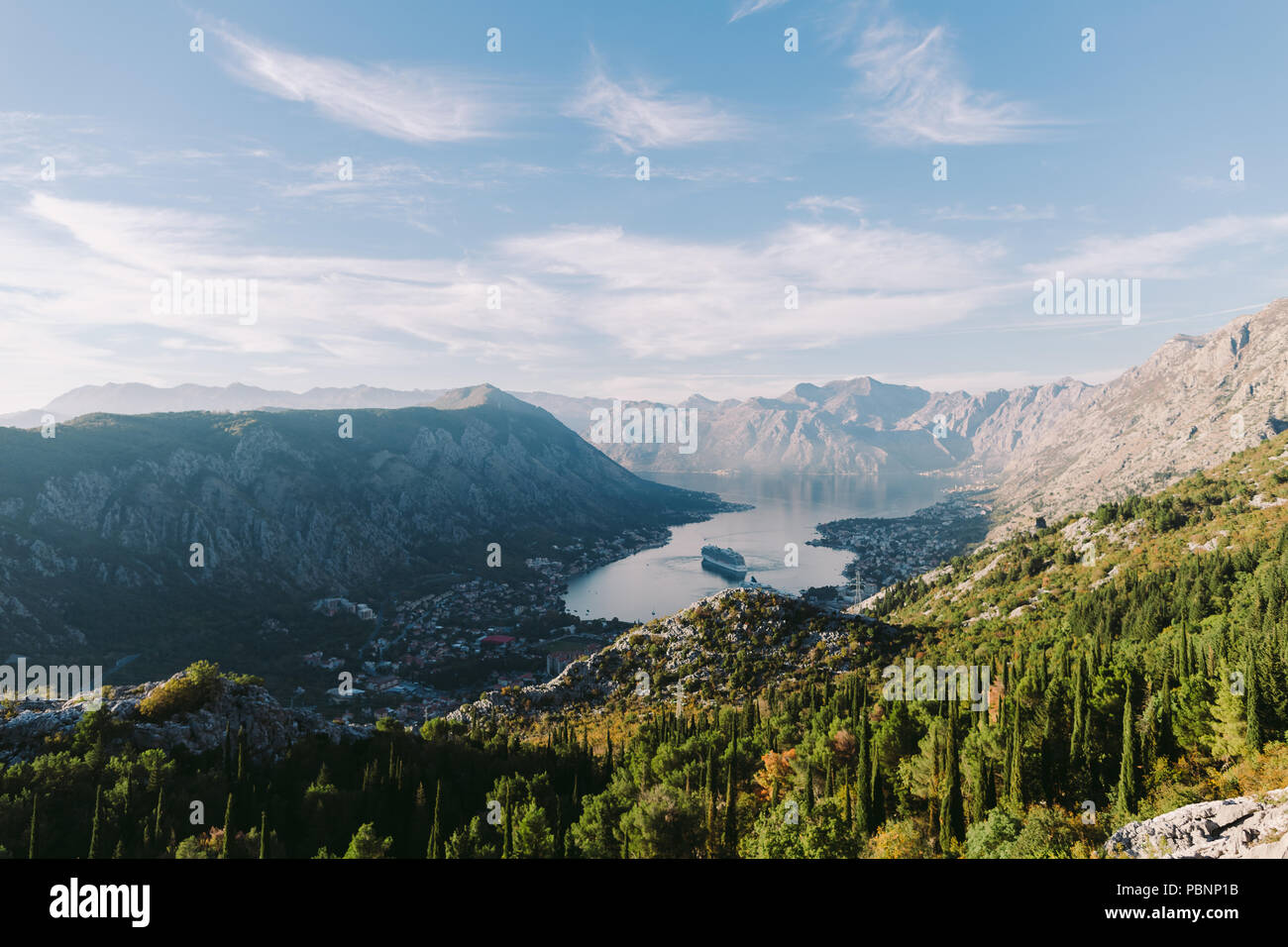 kotor bay view, Montenegro Stock Photo - Alamy