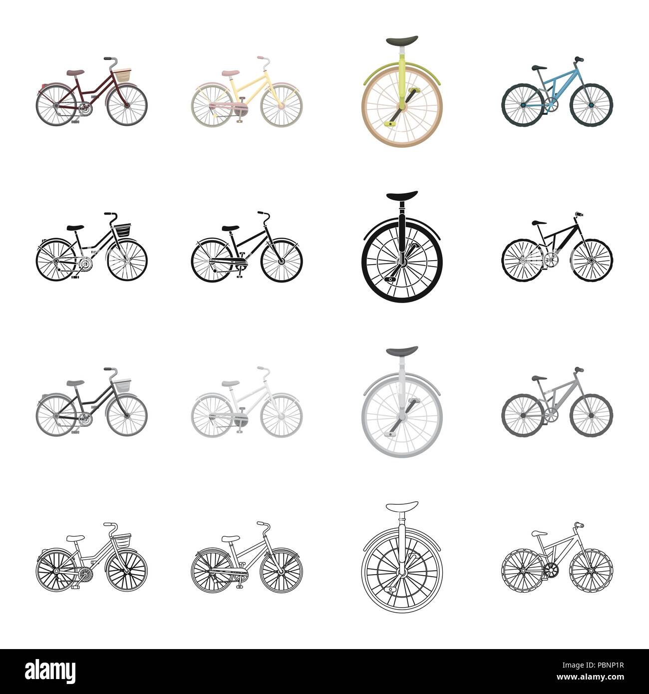 A bicycle, a vehicle for recreation and sports. Different kinds of ...